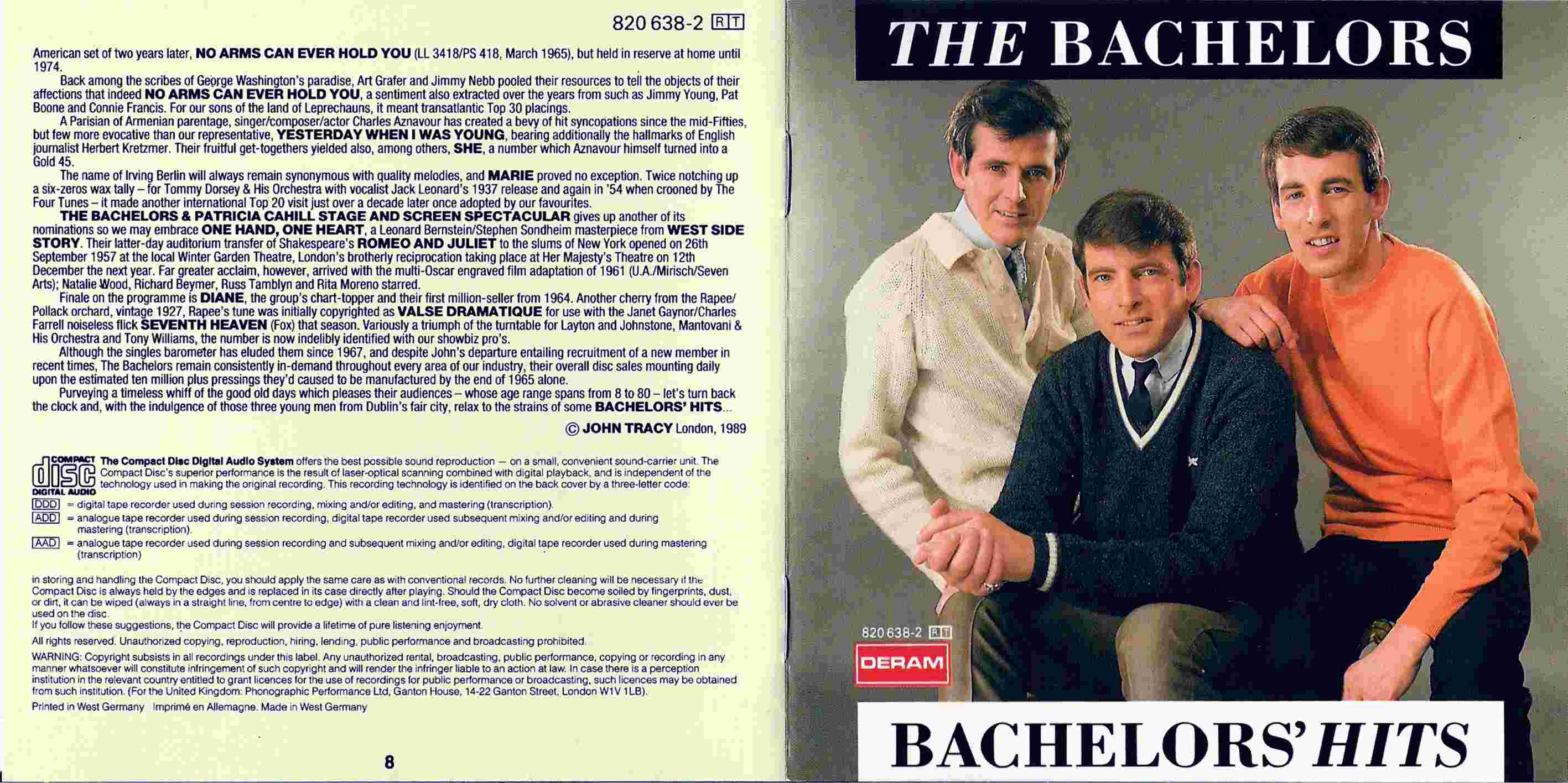 The Bachelors Bachelors Hits : Front | CD Covers | Cover Century | Over ...